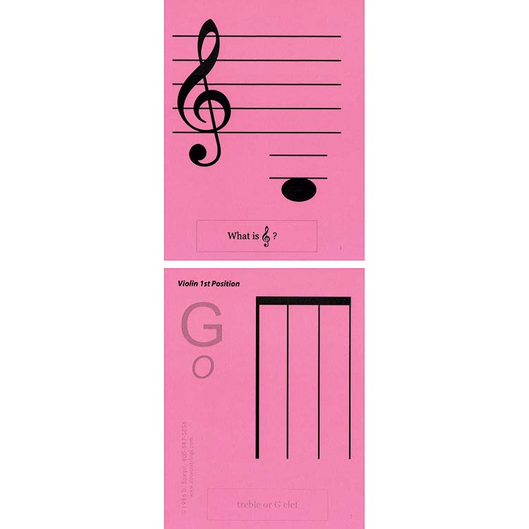 Violin 1st Position Regular Size Laminated Flashcards | Johnson String ...