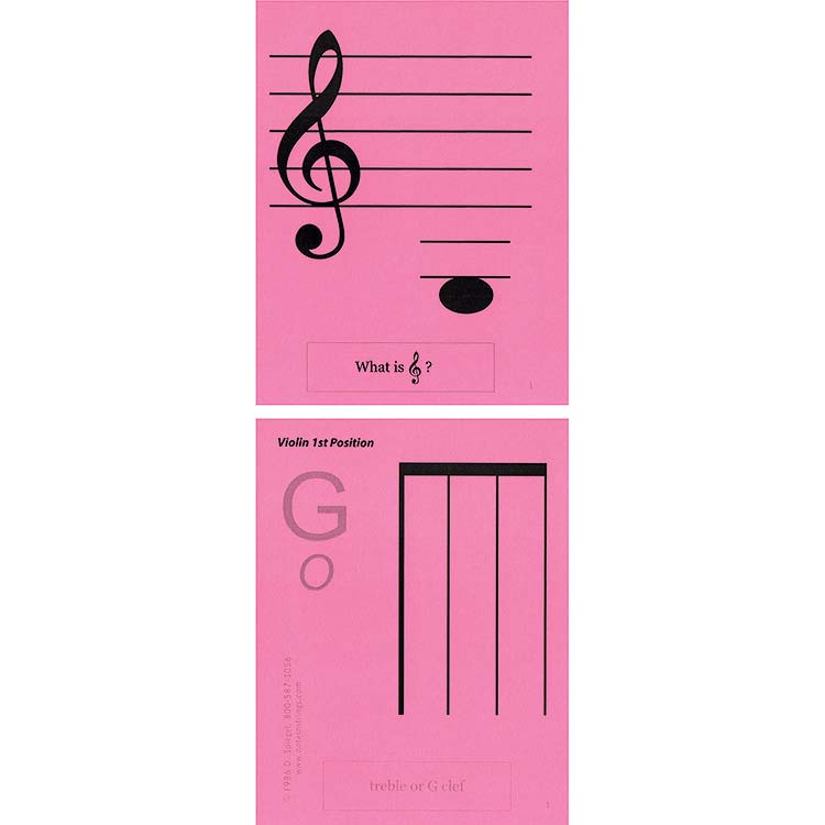 Violin 1st Position Regular Size Unlaminated Flashcard
