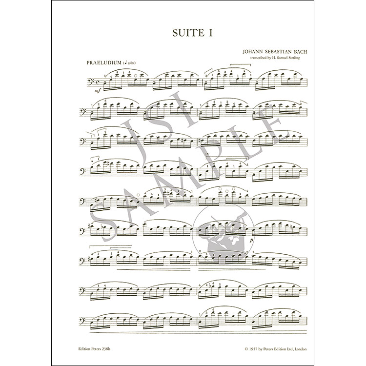 Six Cello Suites for solo double bass, volume 1, BWV 1007-9; Johann ...