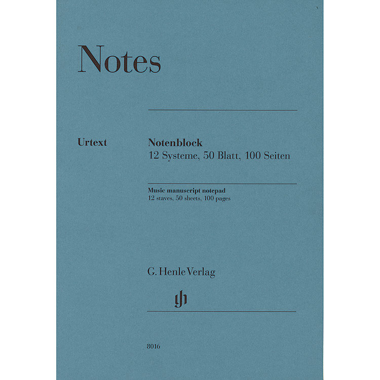 Henle Music Manuscript Notepad, 8.0" × 11.75"