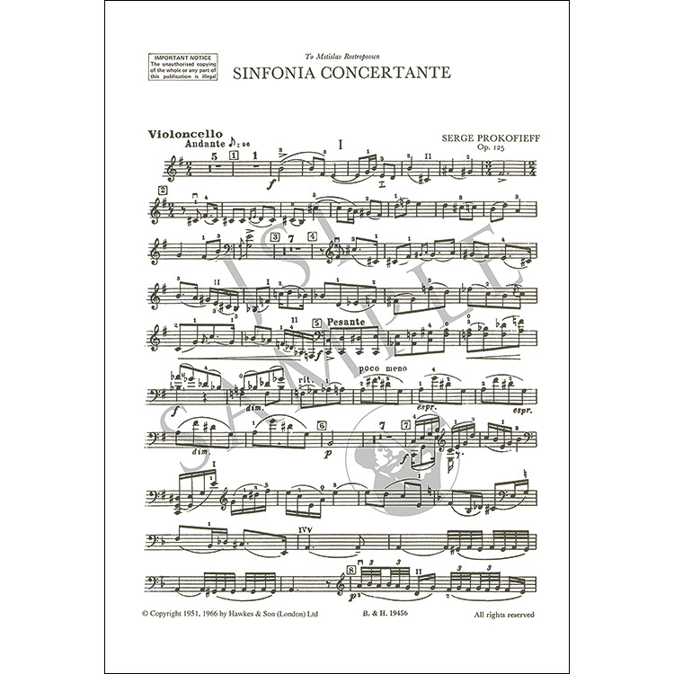 Sinfonia Concertante, Op. 125, cello and piano ; Sergei Prokofiev ...