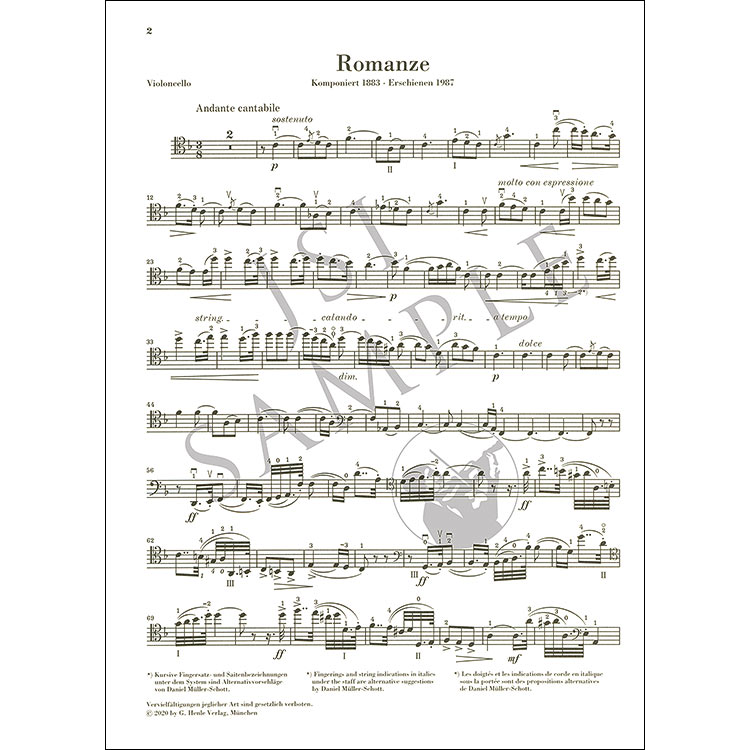 Romance in F Major, for cello and piano (urtext); Richard Strauss ...