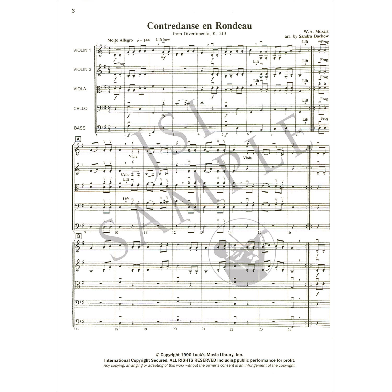 Quartet Collection for string quartet/orchestra, score/parts (w/ opt ...