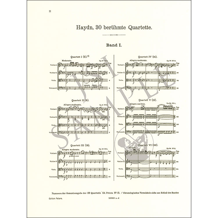 String Quartets, Volume 1: 14 Famous (parts); Joseph Haydn | Johnson String Instrument