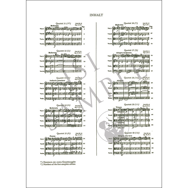 String Quartets Vol. 3 (parts); Joseph Haydn | Johnson String Instrument