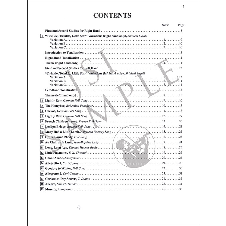 Suzuki Piano School, Volume 1 - International Edition