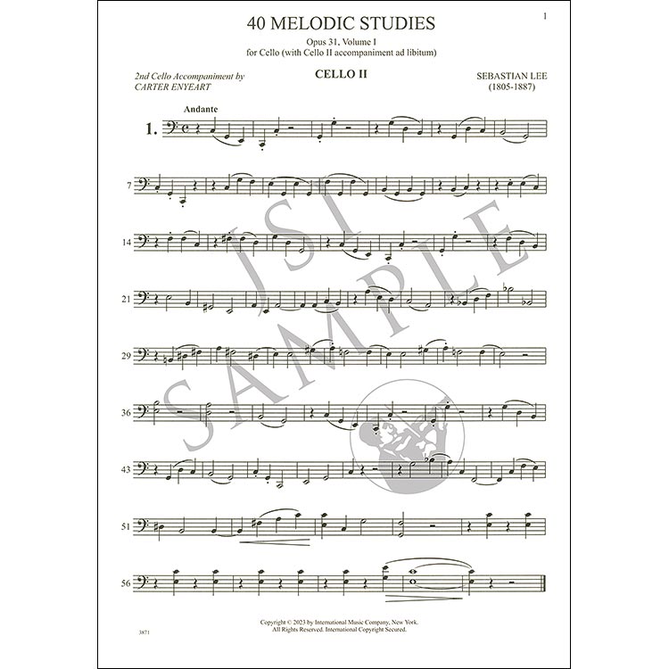 40 Melodic Studies, Op.31, Book 1 for two cellos; Sebastian Lee ...