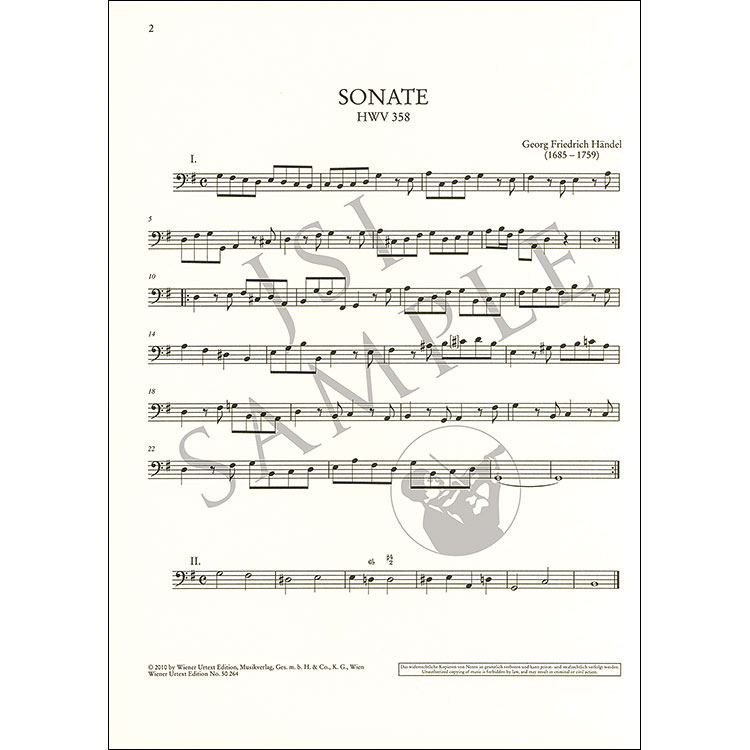Sonatas for Violin and Basso Continuo; Georg Friedrich Handel