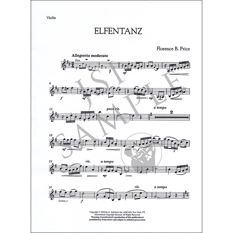 Elfentanz for violin and piano; Florence Price (Schirmer)