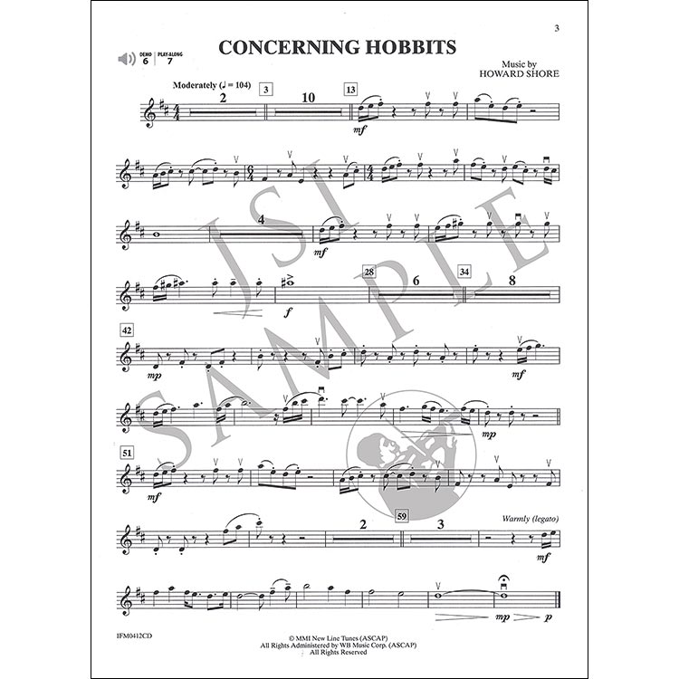 The Lord of the Rings Trilogy, violin/piano, with online audio access ...