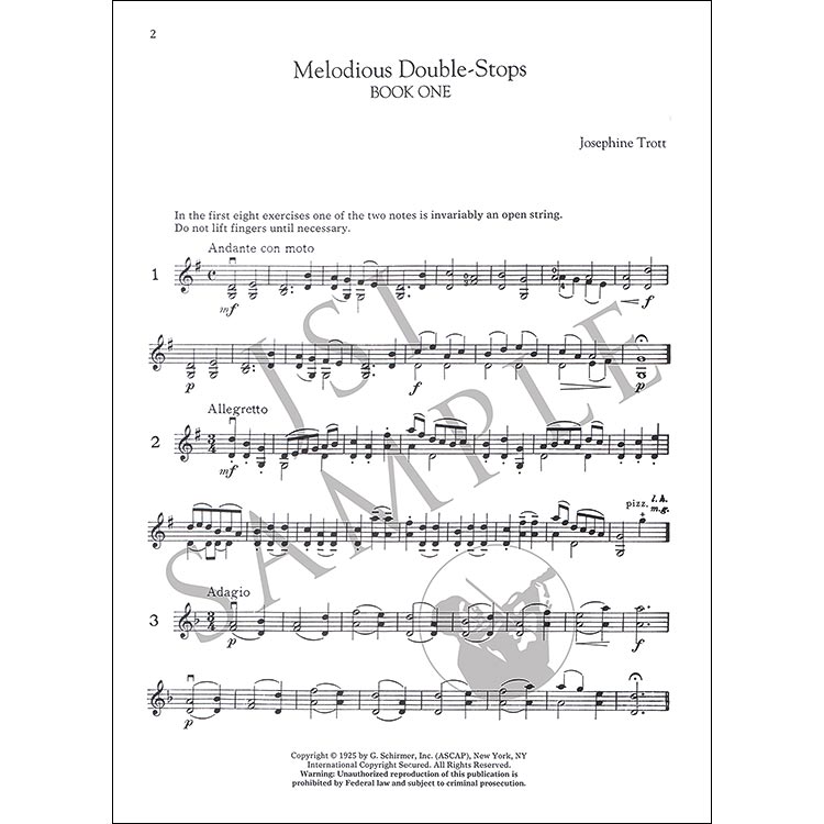 Melodious Double Stops, violin (complete); Josephine Trott (Schirmer ...