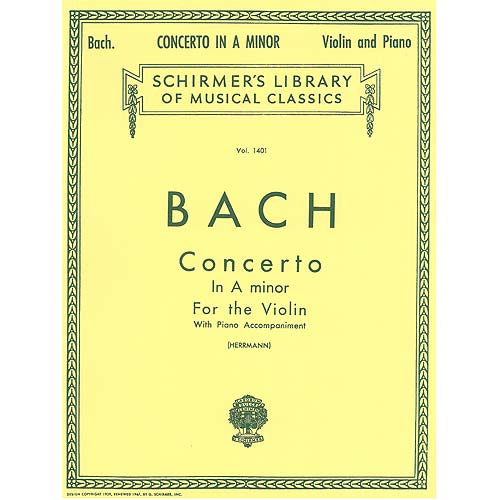 Concerto No. 1 in A Minor BWV 1041, for violin and piano; Johann ...
